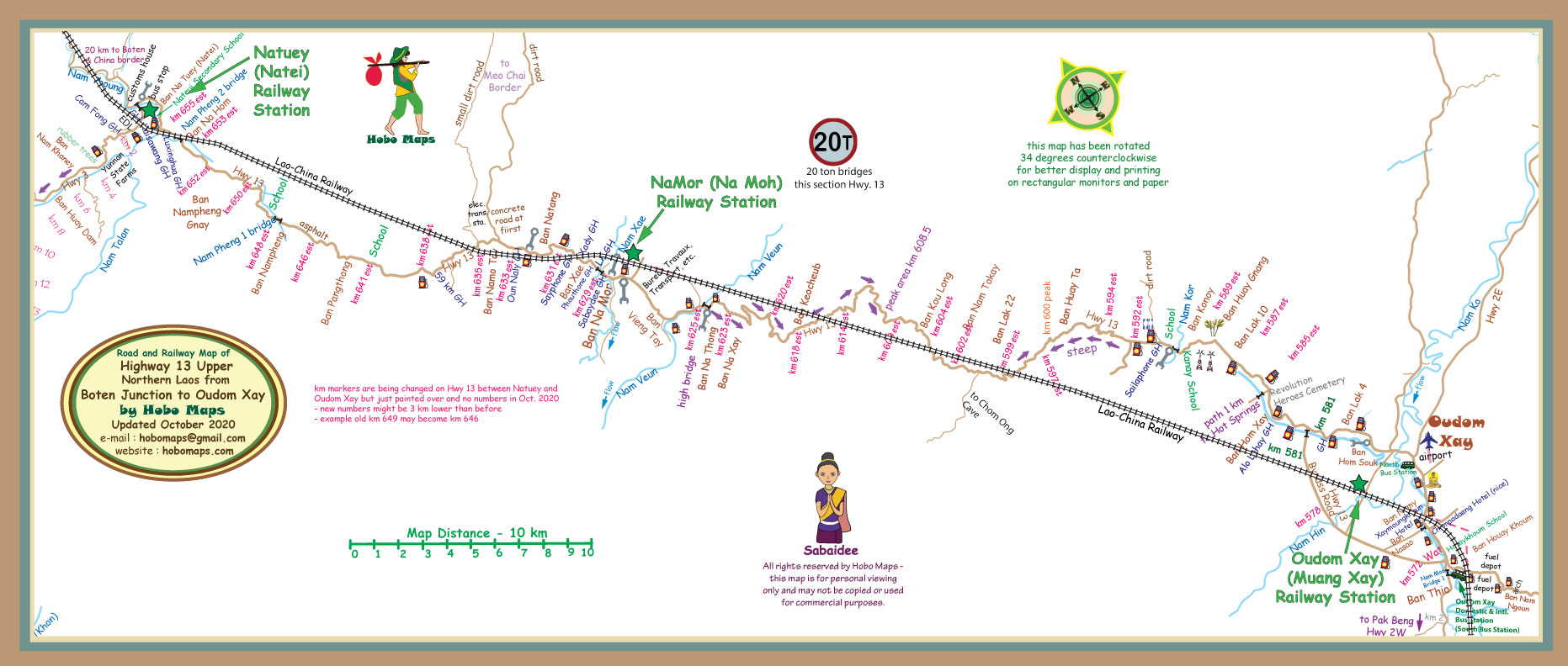Laos-China Railway Map Upper Section